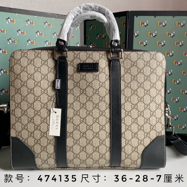 Gucci Replica Bags for Men Brown/Grey Business 474135 High Quality ...